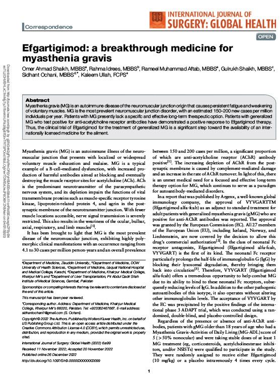 Efgartigimod: a breakthrough medicine for myasthenia gravis | FocusOn ...